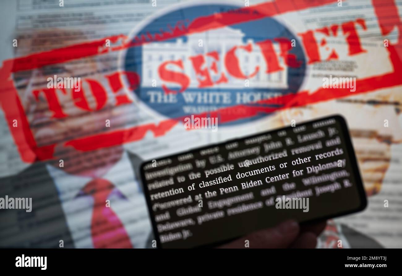 White House classified documents seen on screen with United States ...