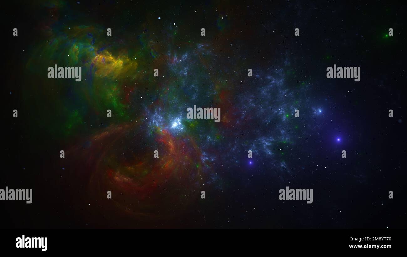 Creation of the universe in space, the birth of planets and galaxies ...