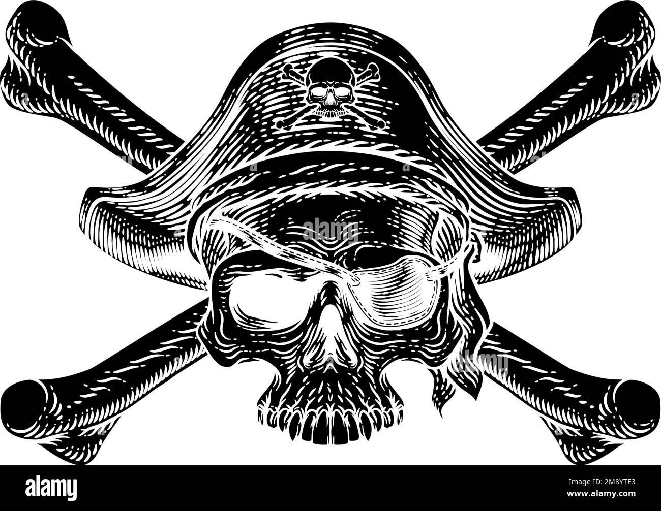 Pirate Skull Crossbones Skeleton Grim Reaper Stock Vector Image & Art ...