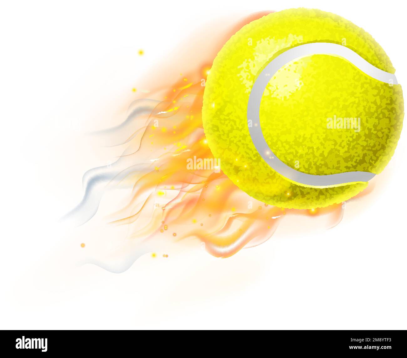 Tennis Ball with Flame or Fire Concept Stock Vector Image & Art - Alamy
