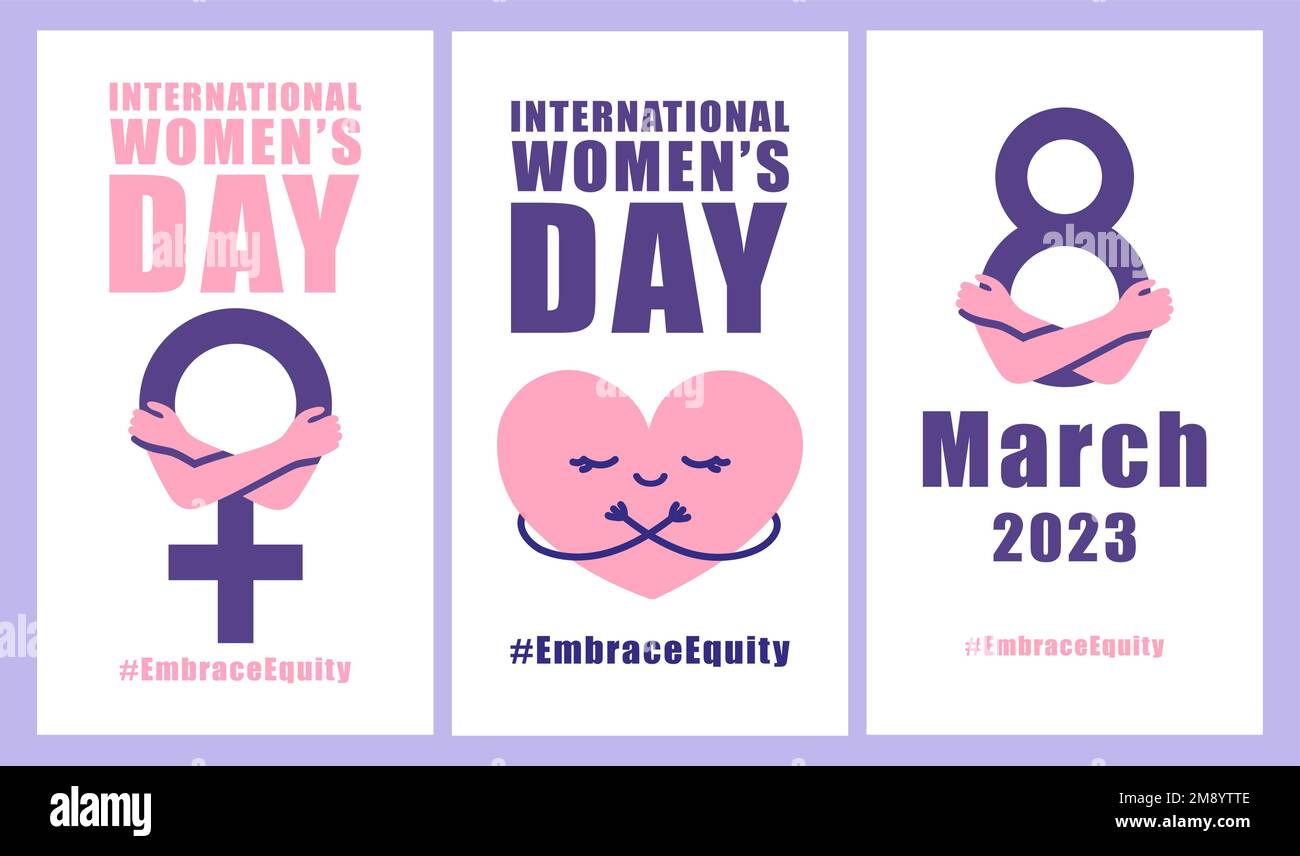 International womens day concept poster. Embrace equity woman illustration background. 2023 ...
