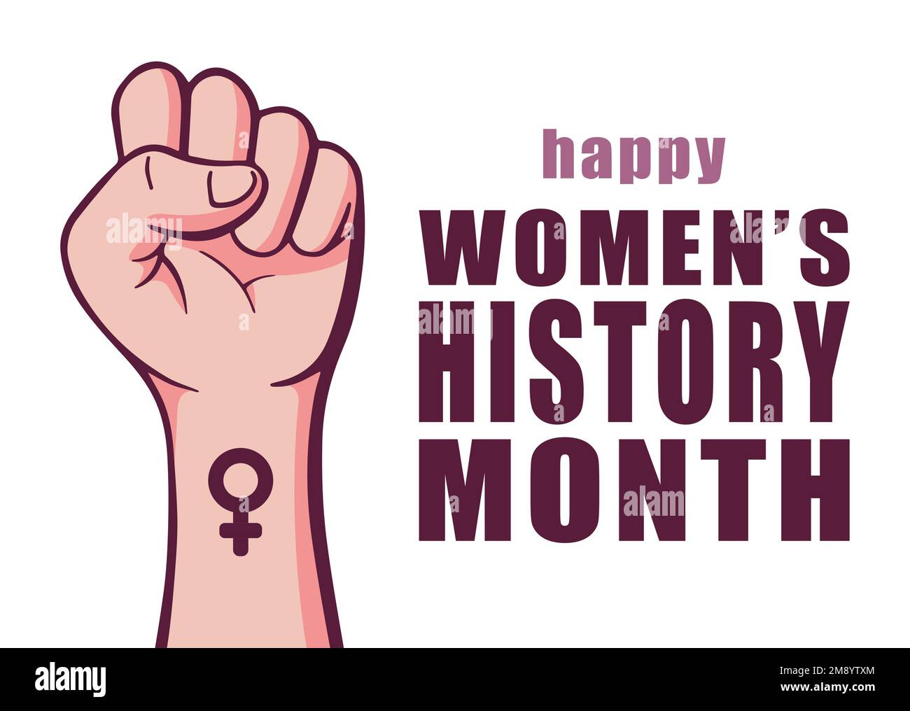 Womens history month banner template vector illustration. Feminism ...