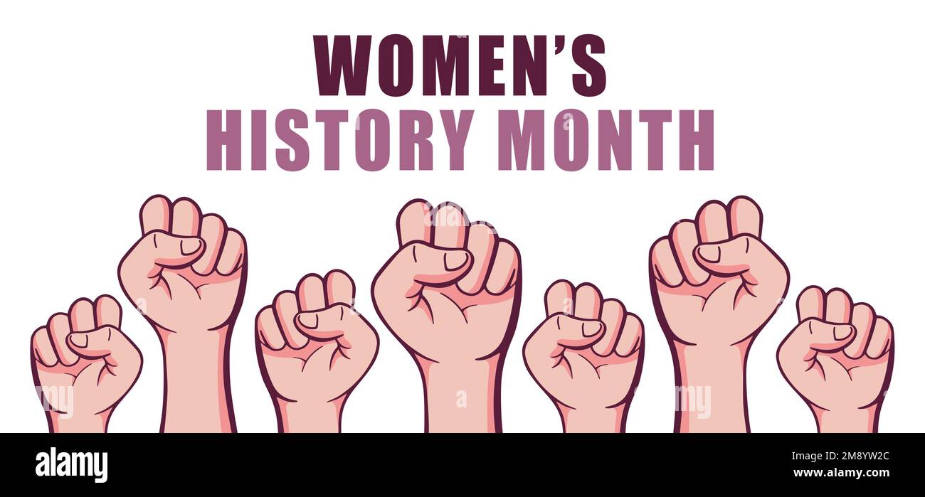 Womens history month banner template vector illustration. Feminism poster for march women ...