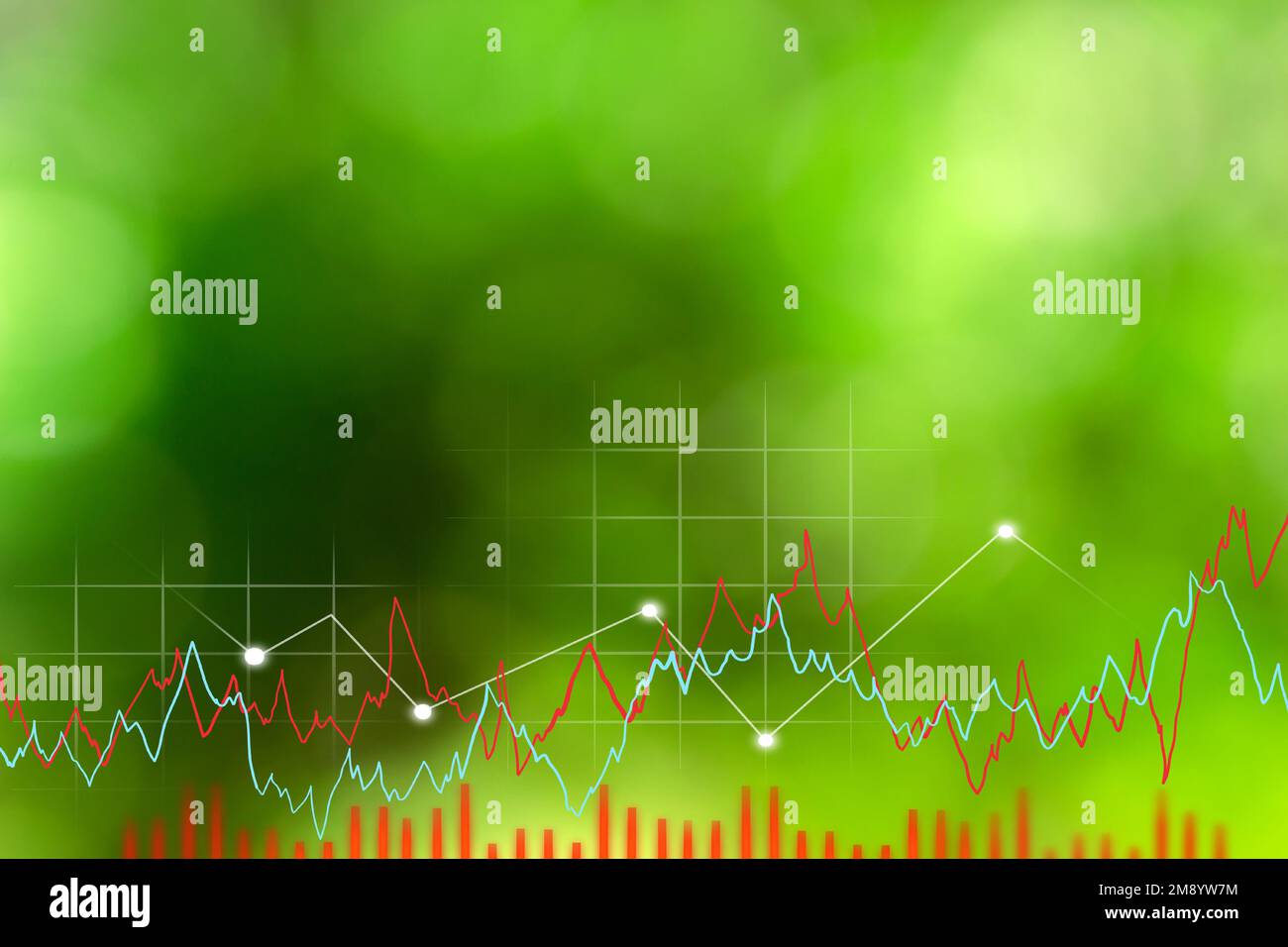 Natural defocusing background with graph. Concept of business growth ...