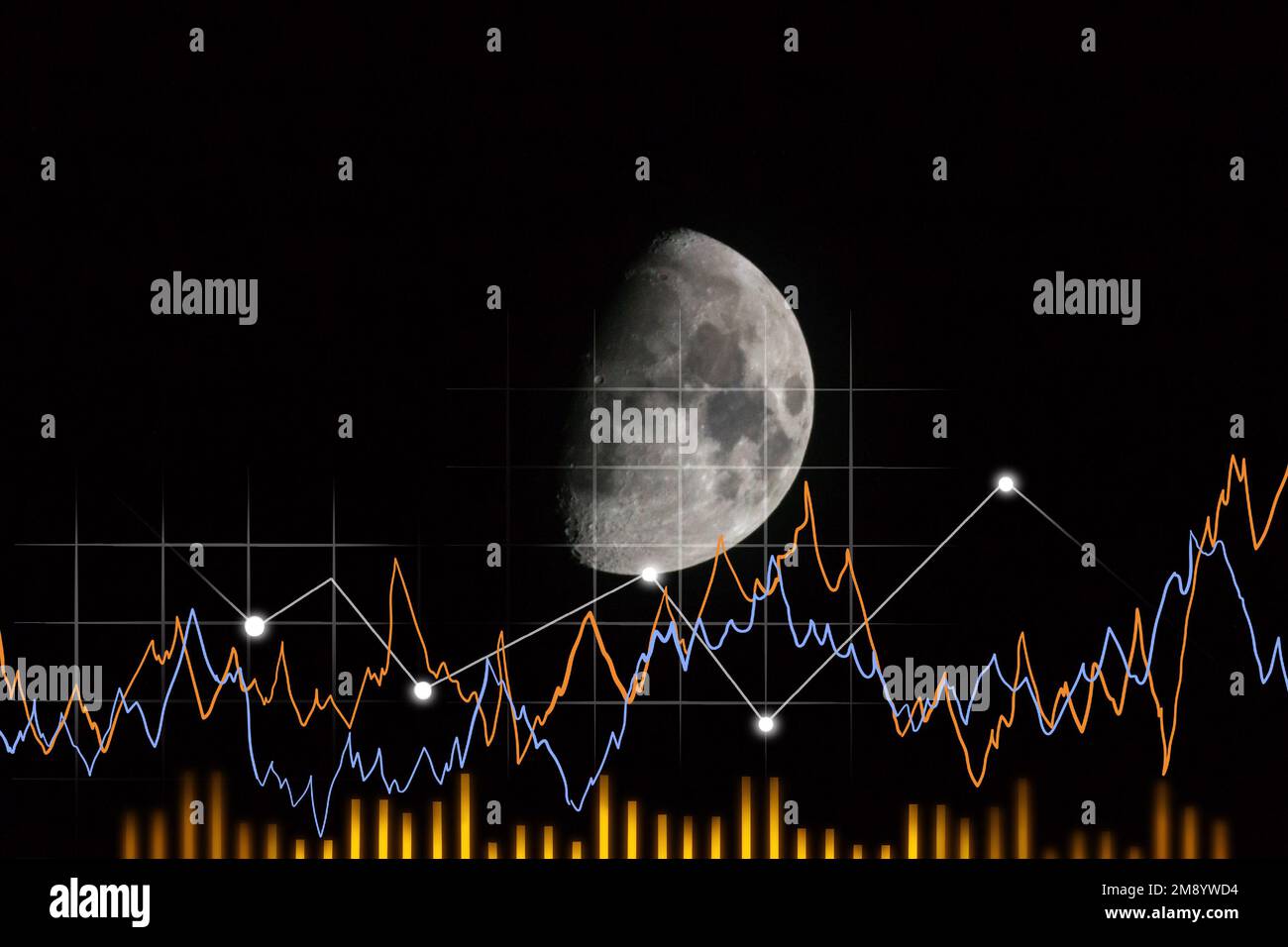 Full moon and dark sky for presentation and report background. Moon ...