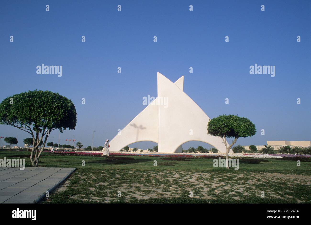Bahrain, Manama, the sail monument, one of the many concrete art works ...