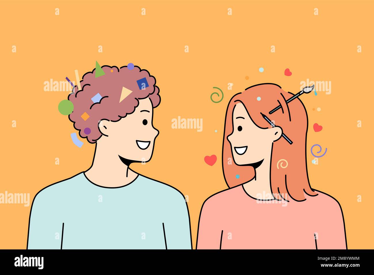 Diverse people with different mindsets exchange ideas. Smiling man and ...