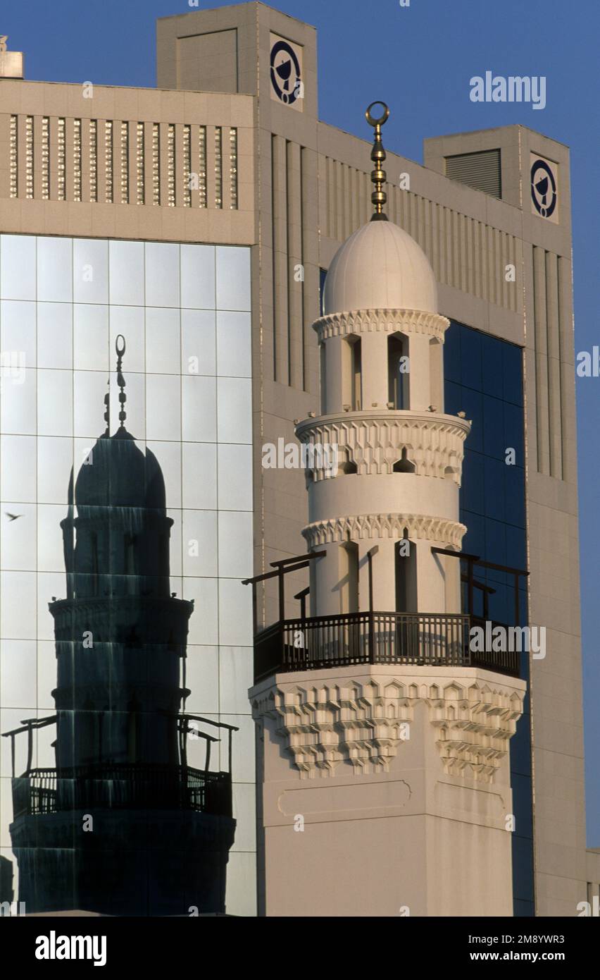 Bahrain, Manama, the Batelco building and mosque Stock Photo - Alamy