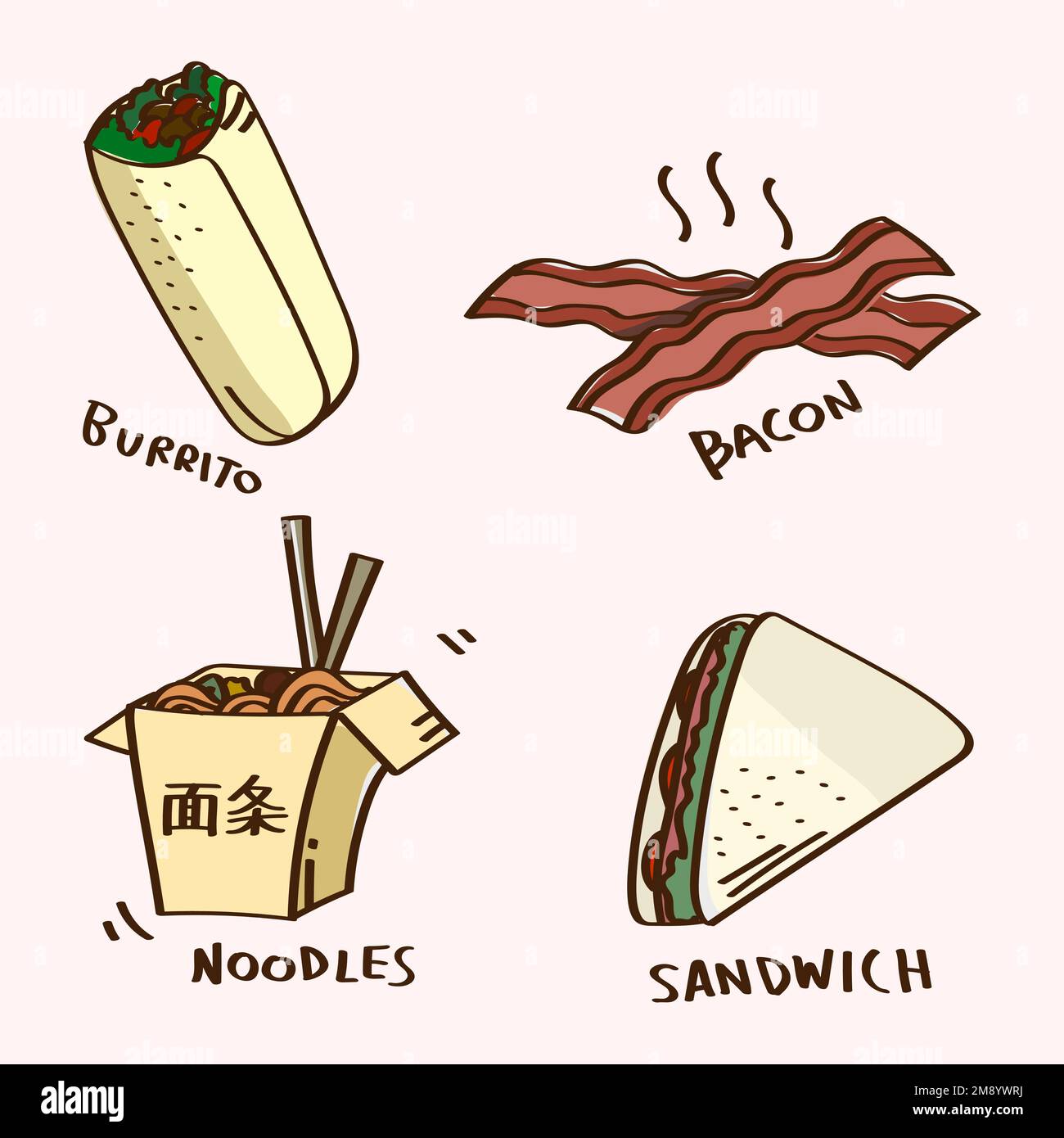 Hand drawn fast food vector set Stock Vector Image & Art - Alamy