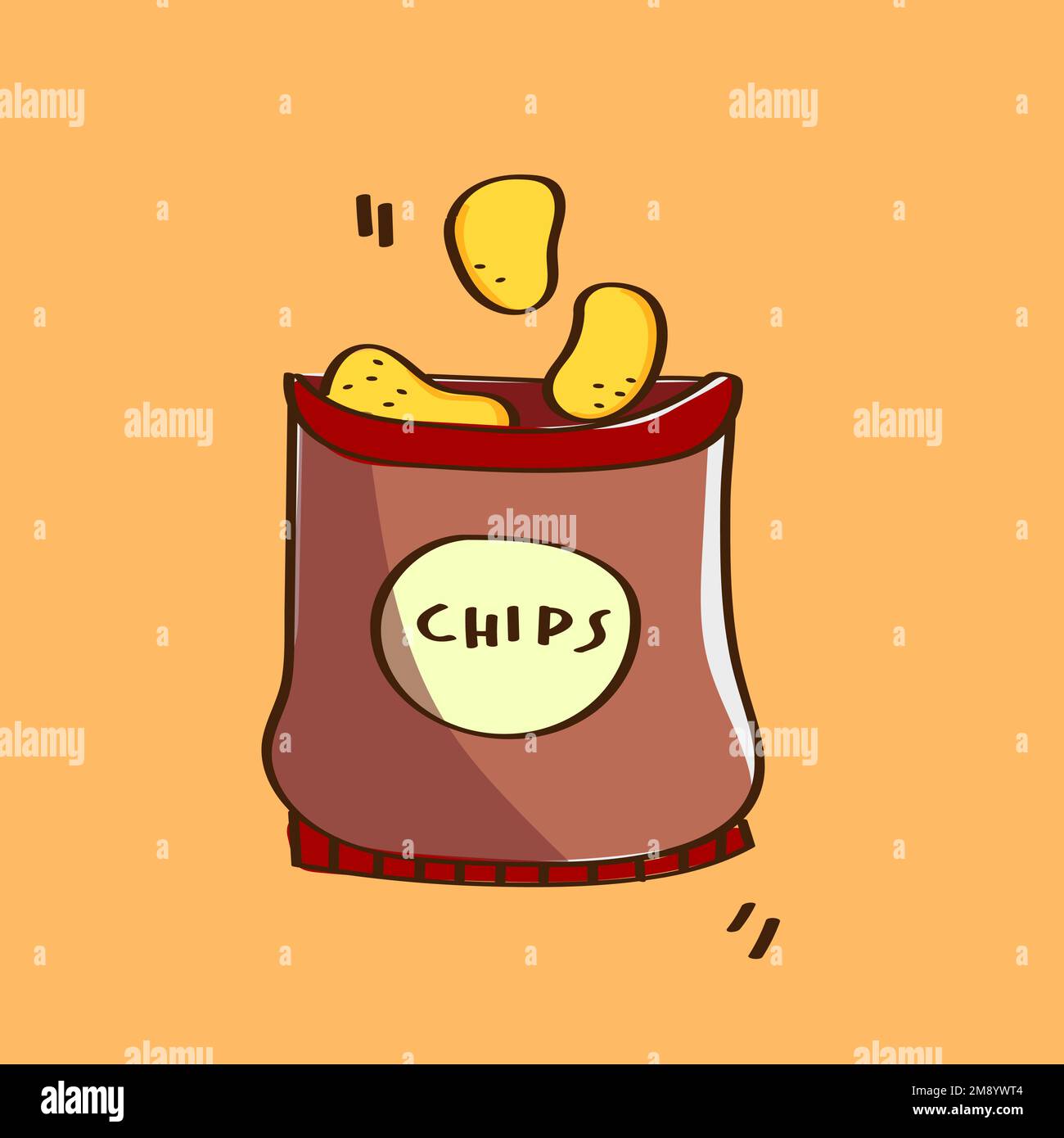 Hand drawn chips in a bag vector Stock Vector Image & Art - Alamy