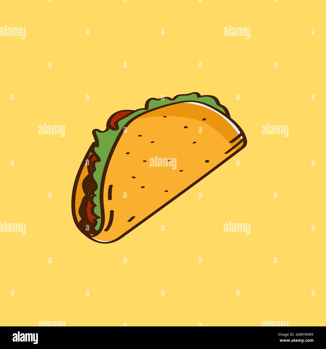 Hand drawn traditional taco Mexican food vector Stock Vector Image ...