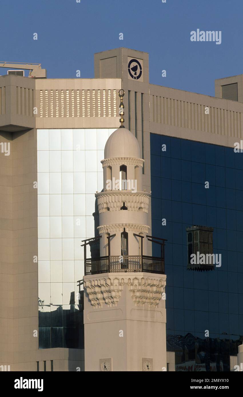 Bahrain, Manama, the Batelco building and mosque Stock Photo - Alamy