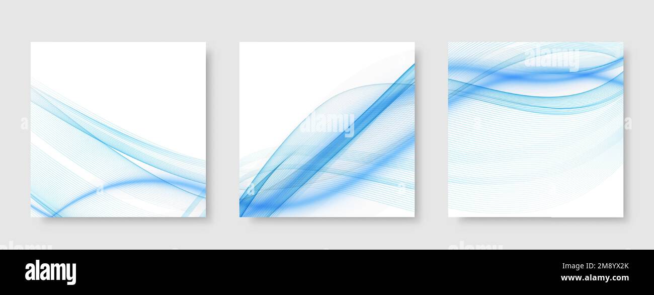 Set banner square with shadow.Abstract background flow of blue ...