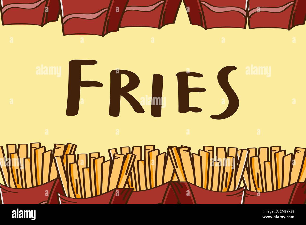 French fries doodle pattern background vector Stock Vector Image & Art ...