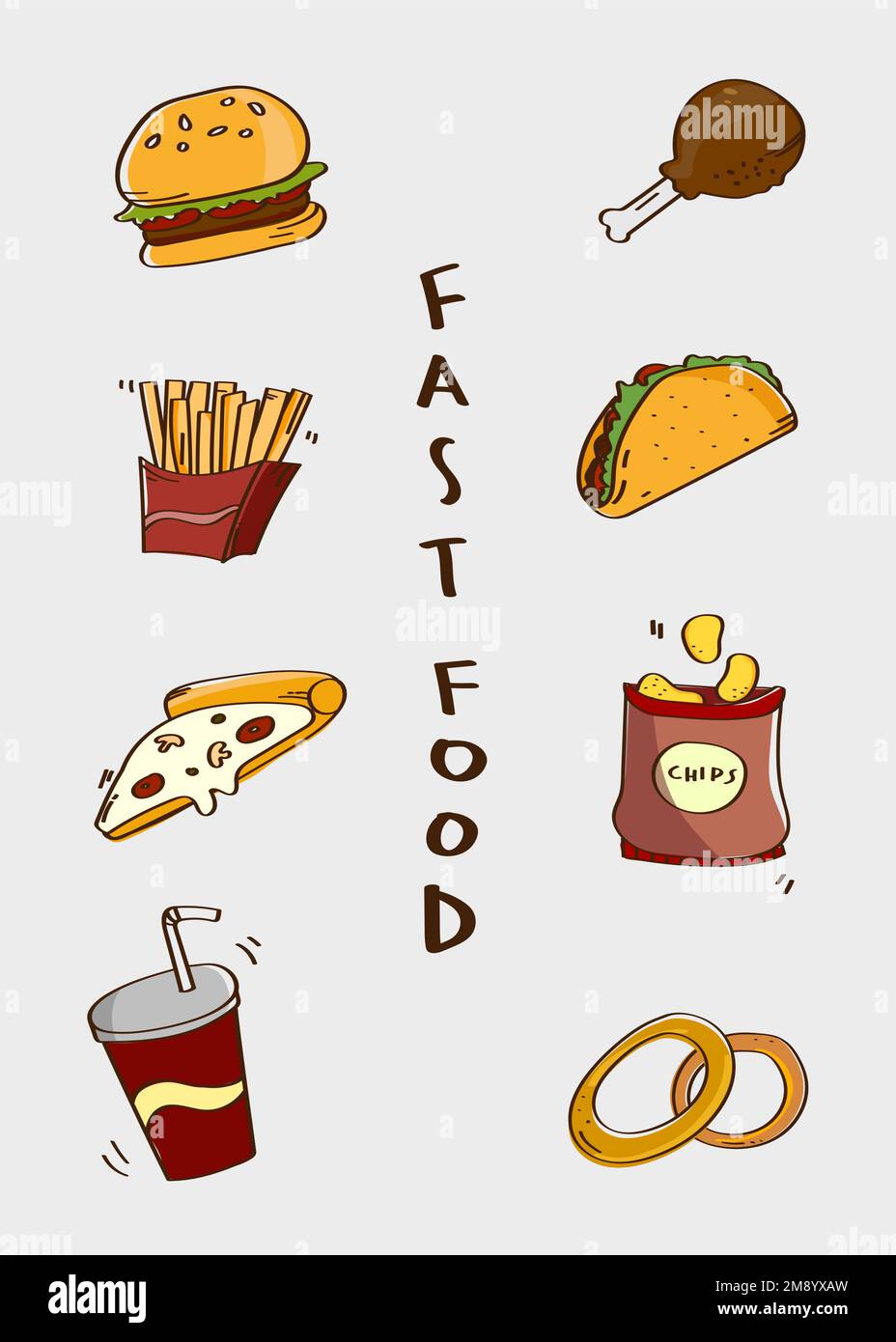 Hand drawn fast food vector set Stock Vector Image & Art - Alamy