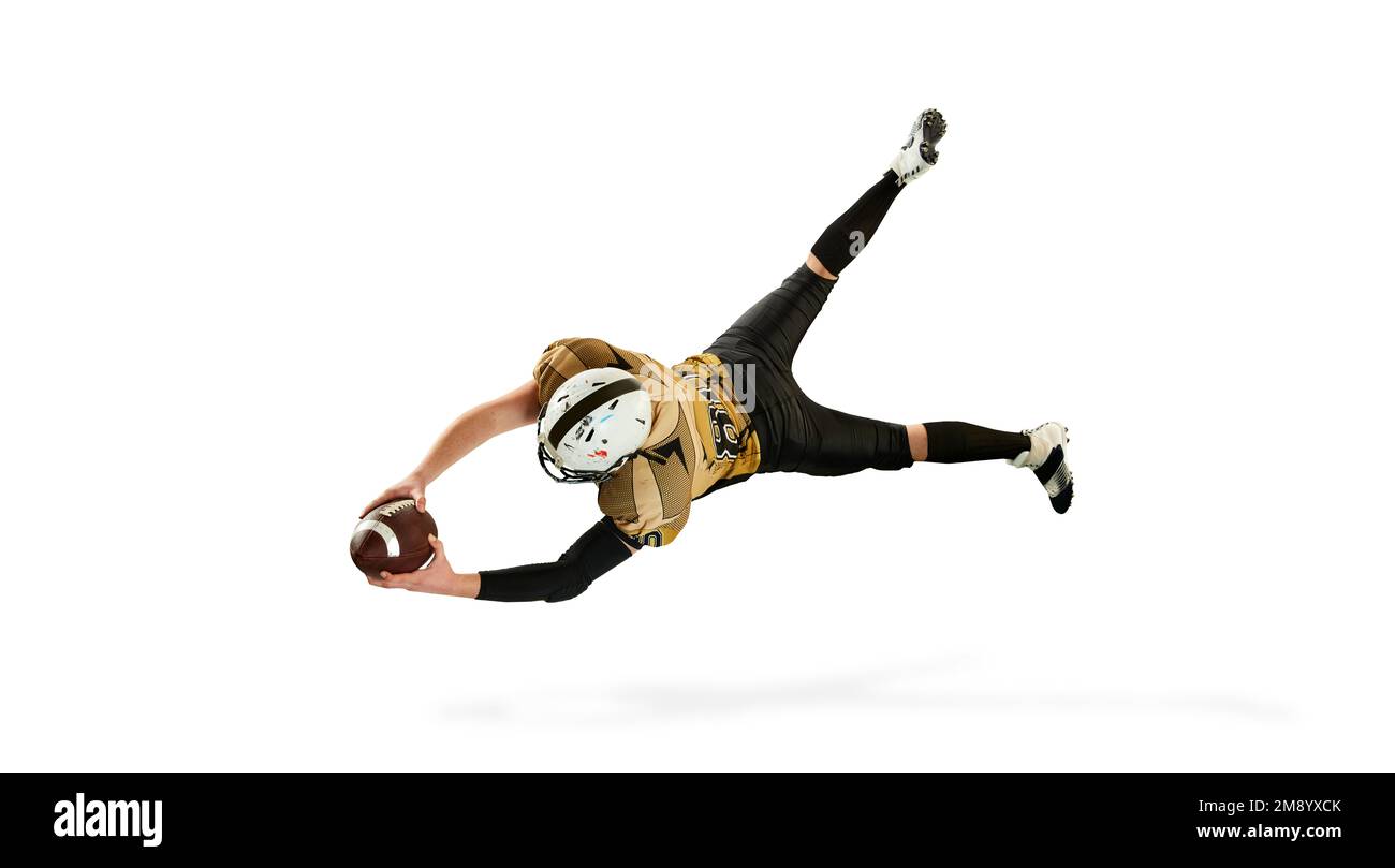 Football soccer ball flying over Cut Out Stock Images & Pictures - Alamy