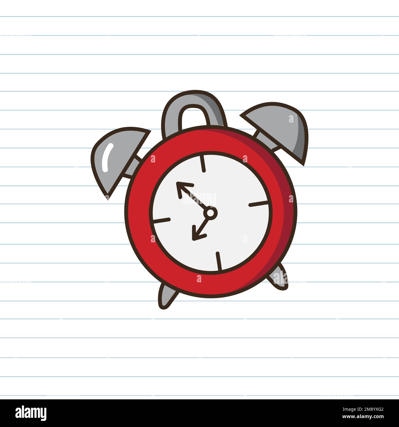Red clock on paper background vector Stock Vector Image & Art - Alamy
