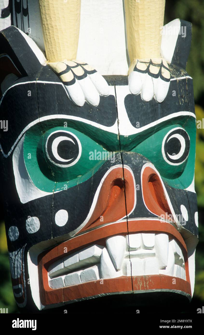 Canada, Vancouver, Stanley Park Totem poles are from various Indian ...