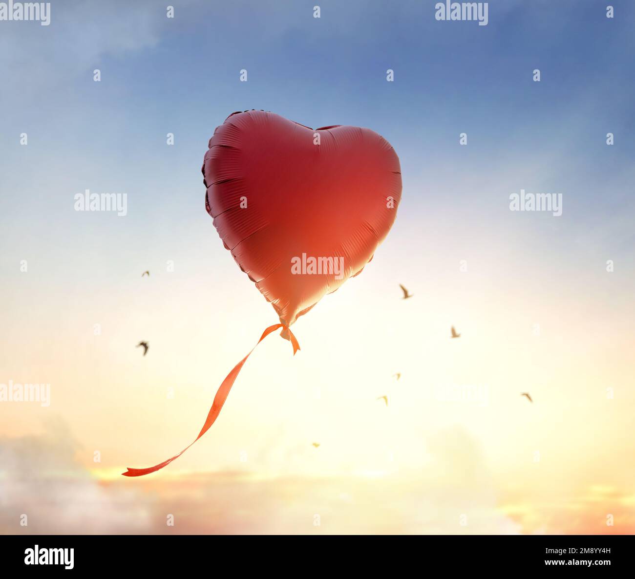 Happy Valentine's Day banner. Holiday background design with big heart ...