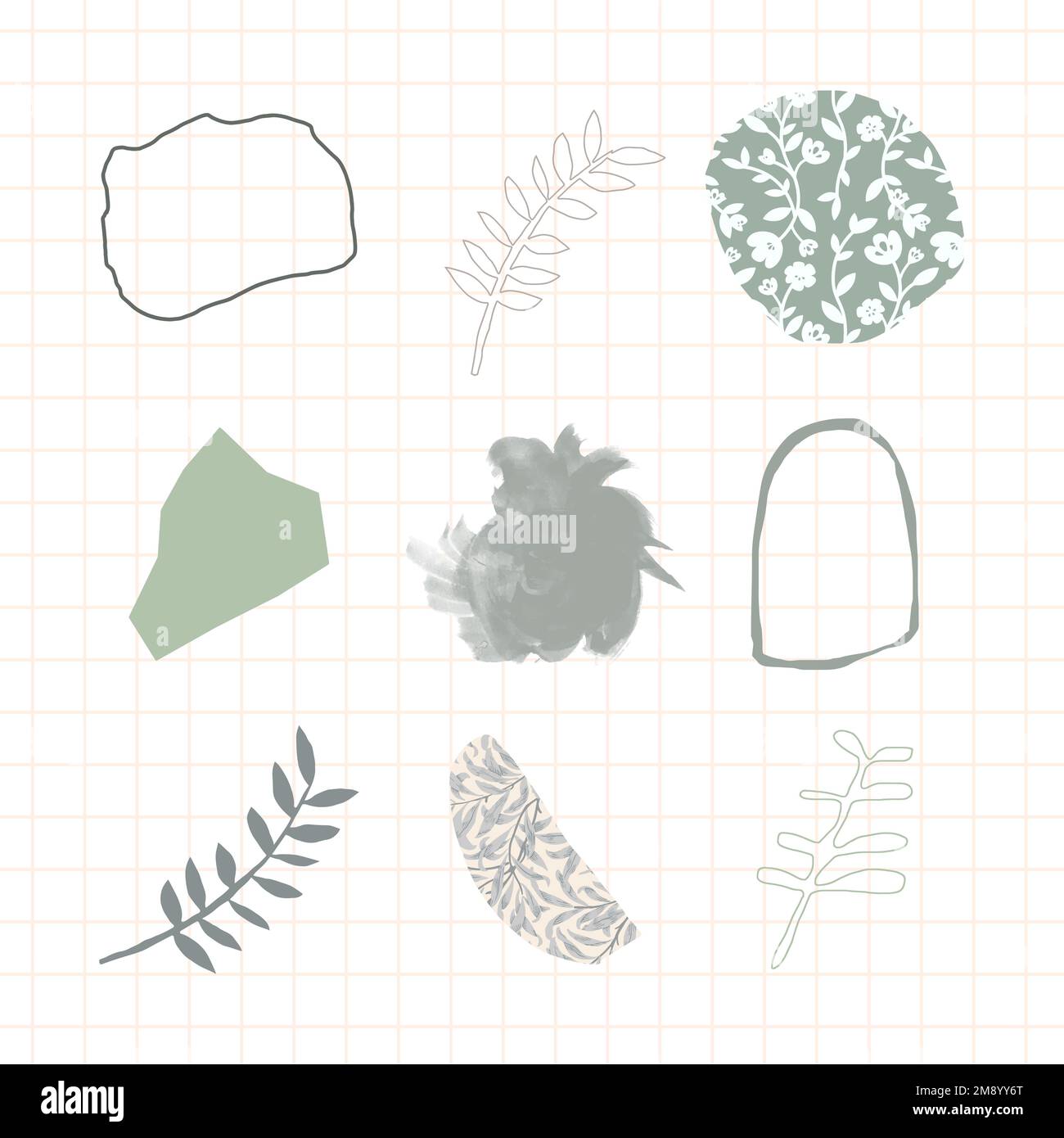 Floral frame illustrated Cut Out Stock Images & Pictures - Alamy