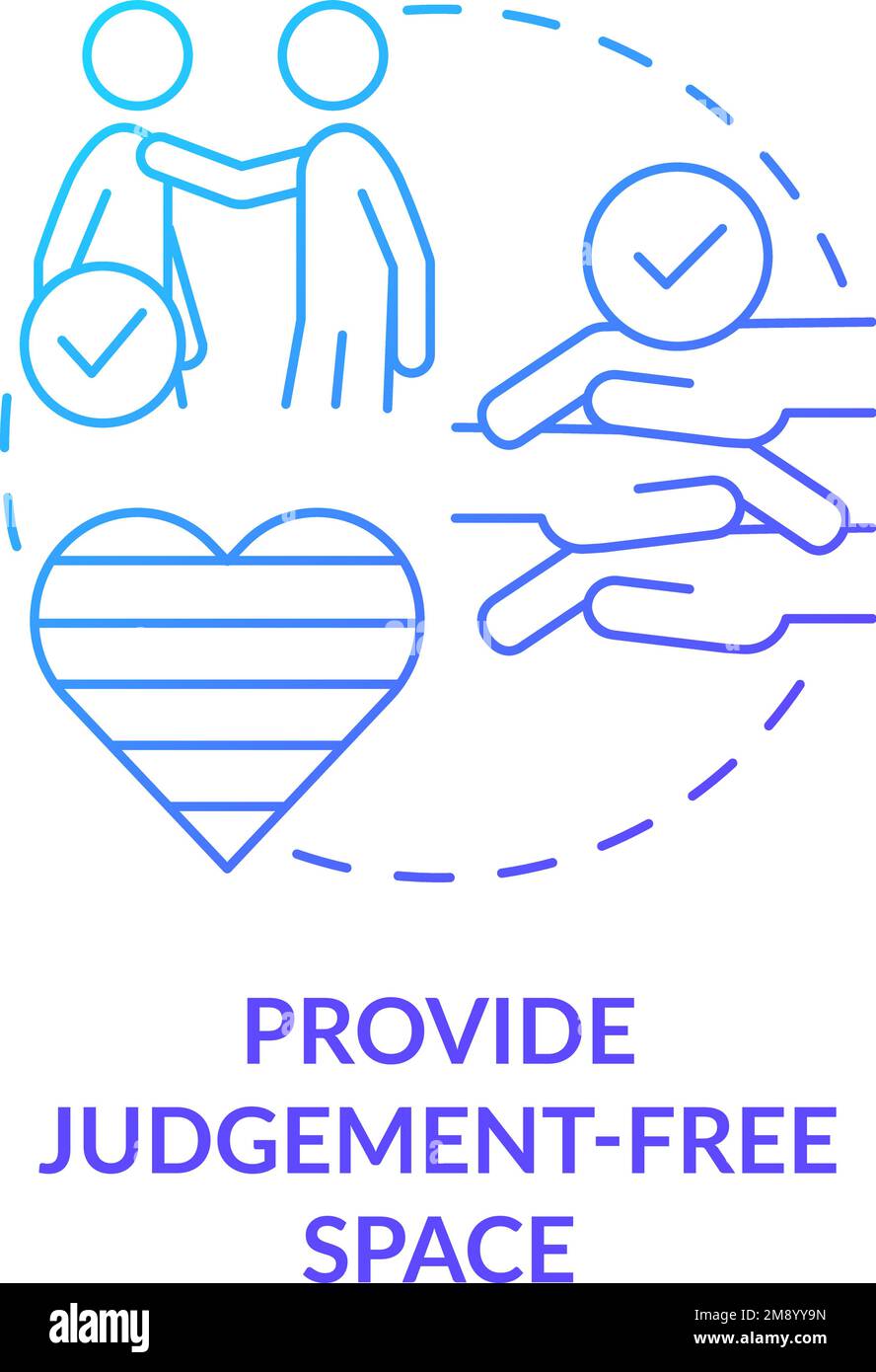 Provide judgement free space blue gradient concept icon Stock Vector ...
