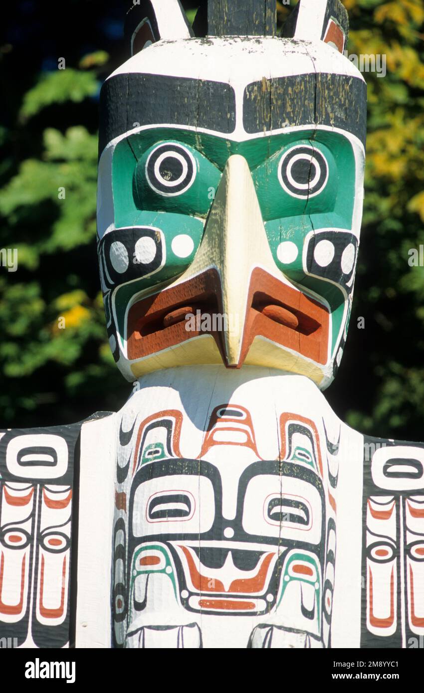 Canada, Vancouver, Stanley Park Totem poles are from various Indian ...