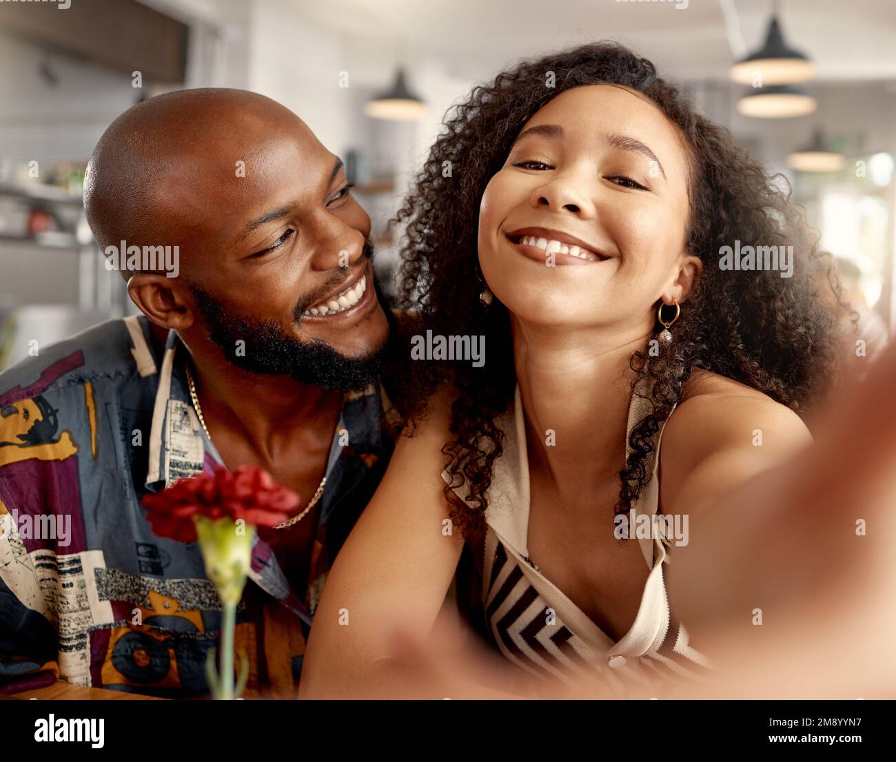 The most beautiful woman in the world. a young couple on a date at a ...