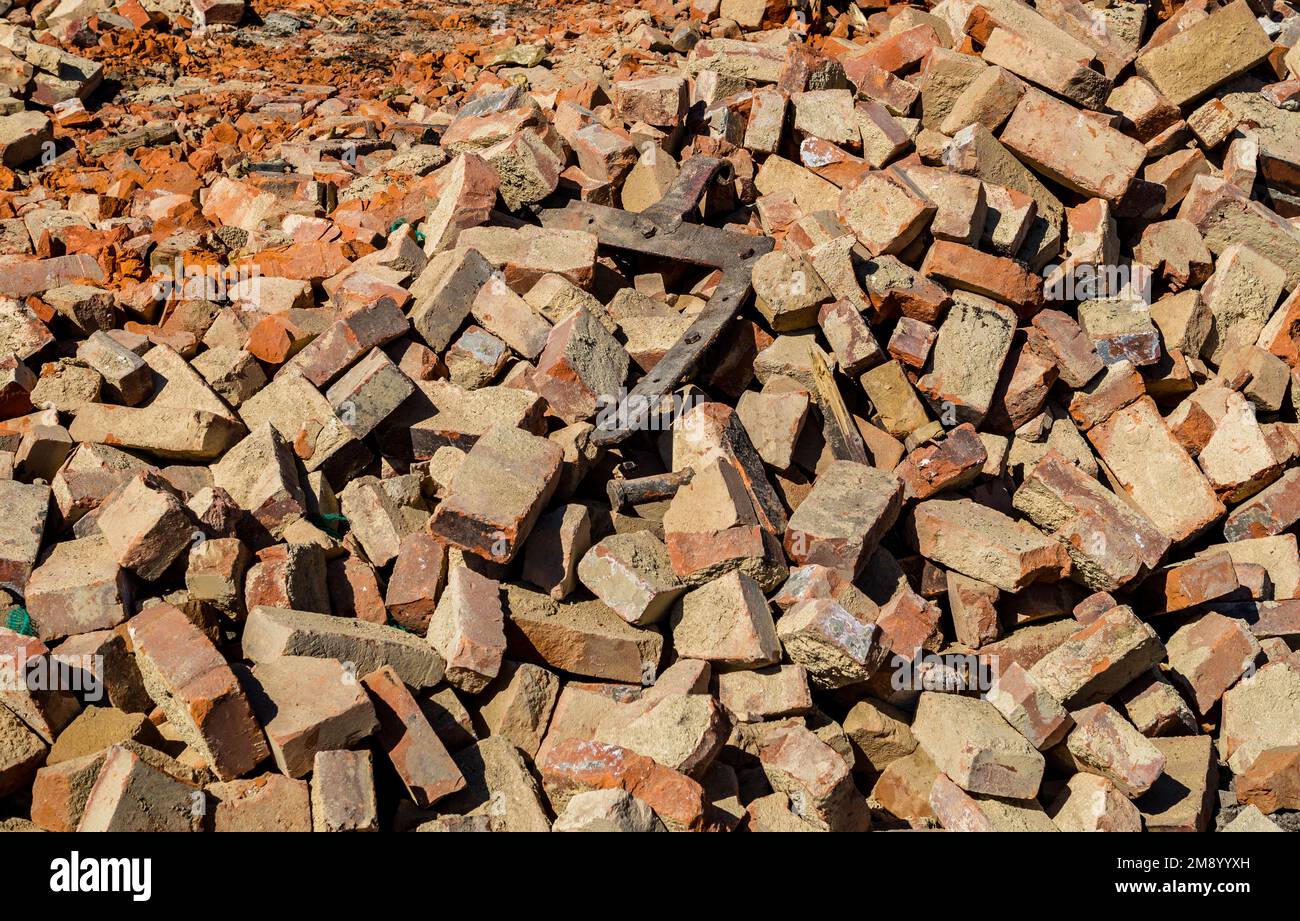 Rubble bricks at a construction site Stock Photo - Alamy