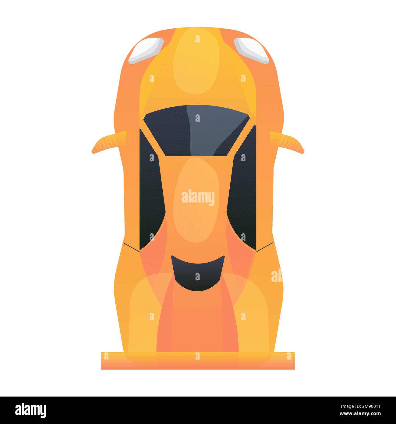 Race car top view in cartoon style transport with shadows and light ...