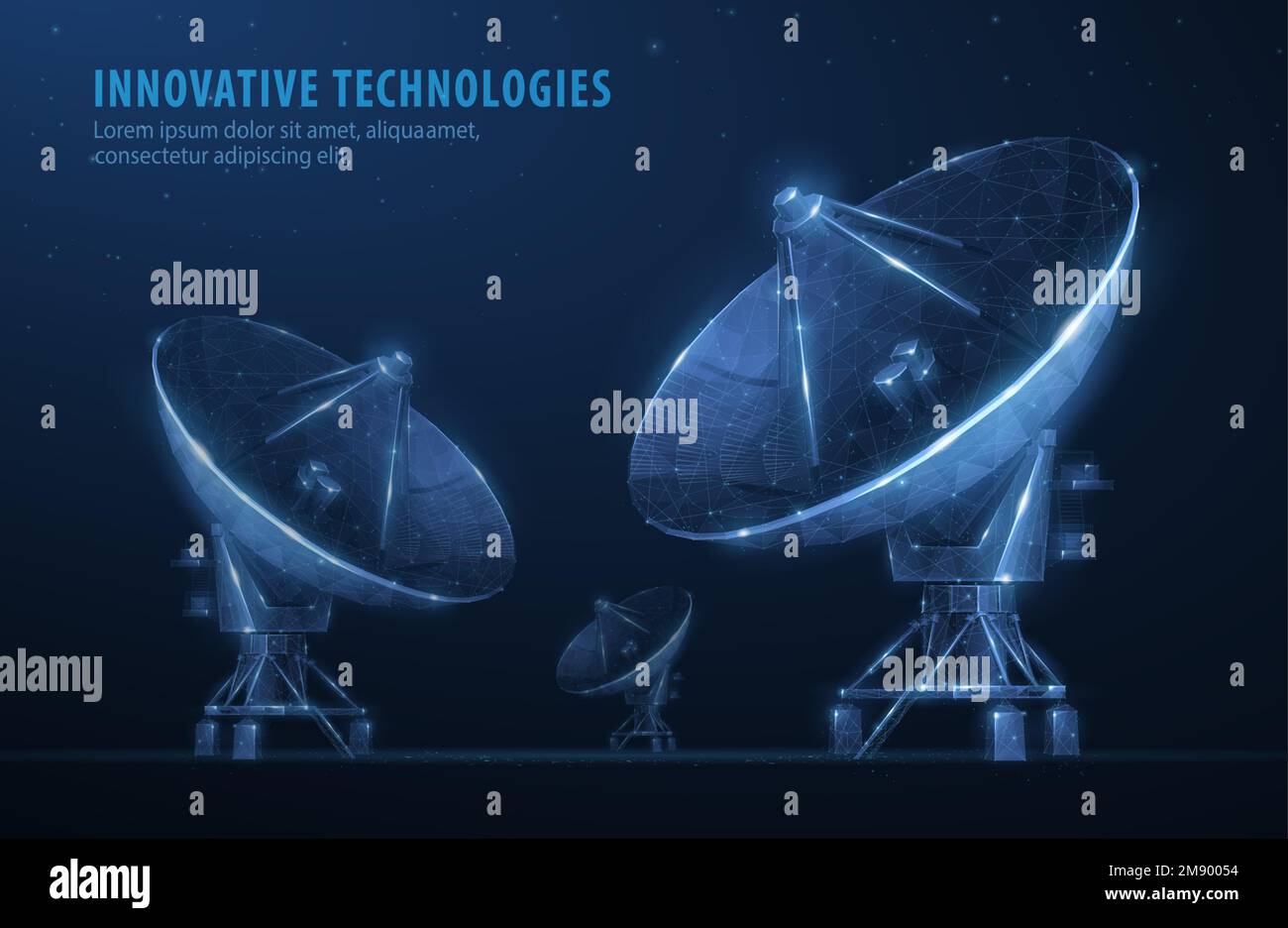 Abstract 3d Satellite Antenna Radio Telecommunication Astronomical