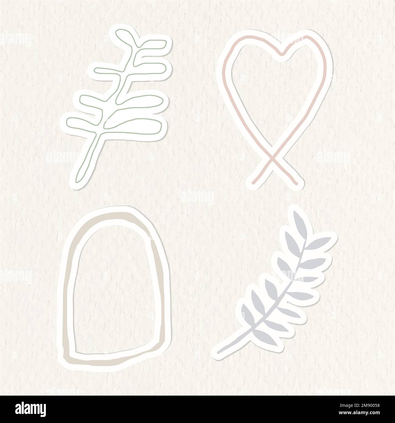 Floral and frame sticker set vector Stock Vector Image & Art - Alamy