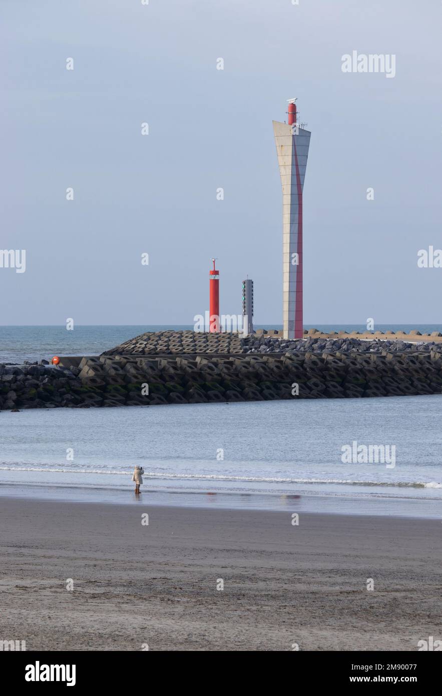 View of the futuristic looking Radar tower at the entrance to Ostend ...