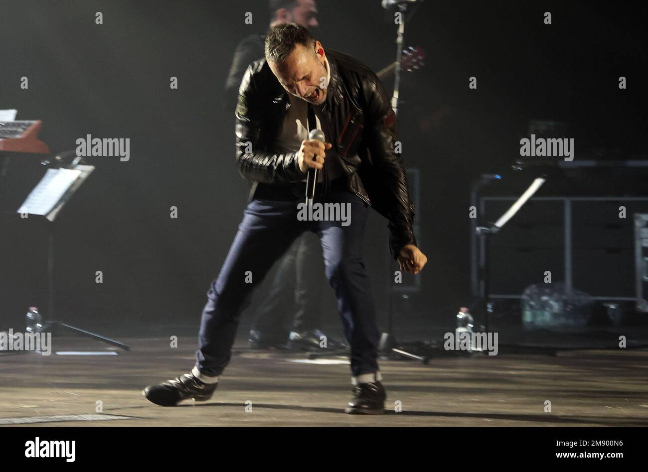 Italian singer Filippo “Nek” Neviani during his performance at Teatro ...