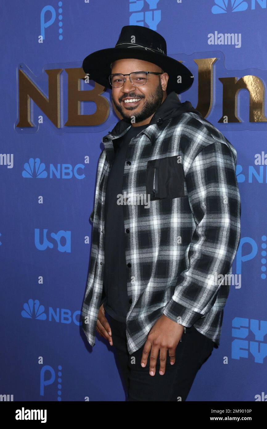 LOS ANGELES - JAN 15: Justin Cunningham at NBCUniversal Press Tour Red ...