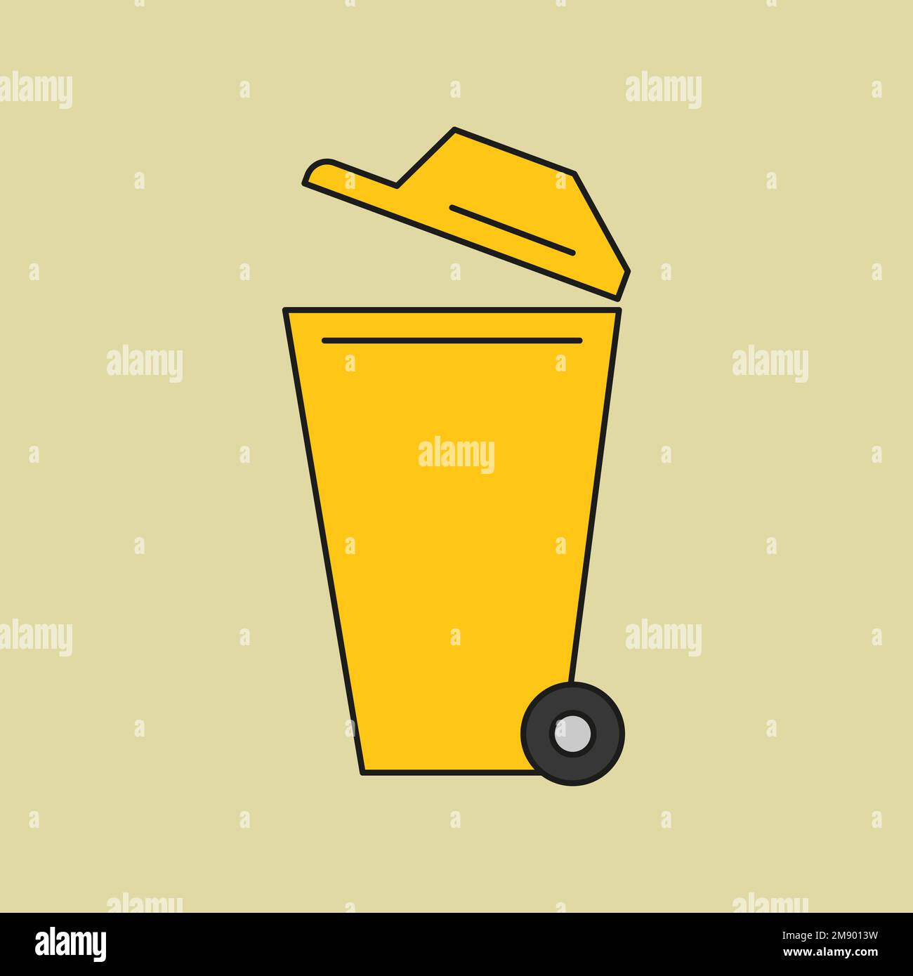 Yellow trash bin environment icon design element vector Stock Vector ...
