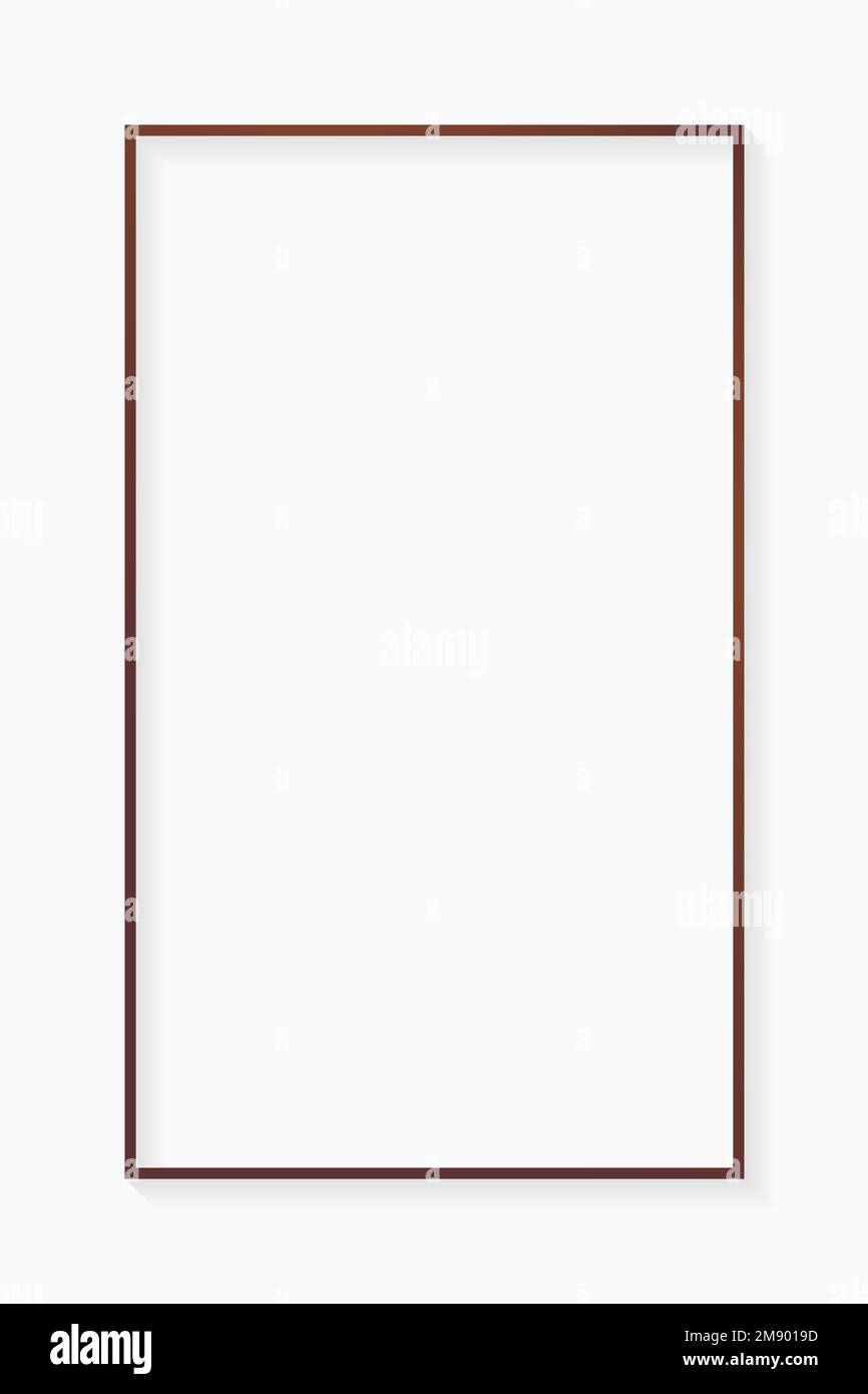 Rectangle bronze frame on white background vector Stock Vector Image ...