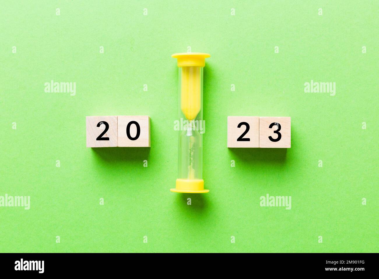 New Year 2023 sand timer. Resolution, time, plan, goal, motivation ...