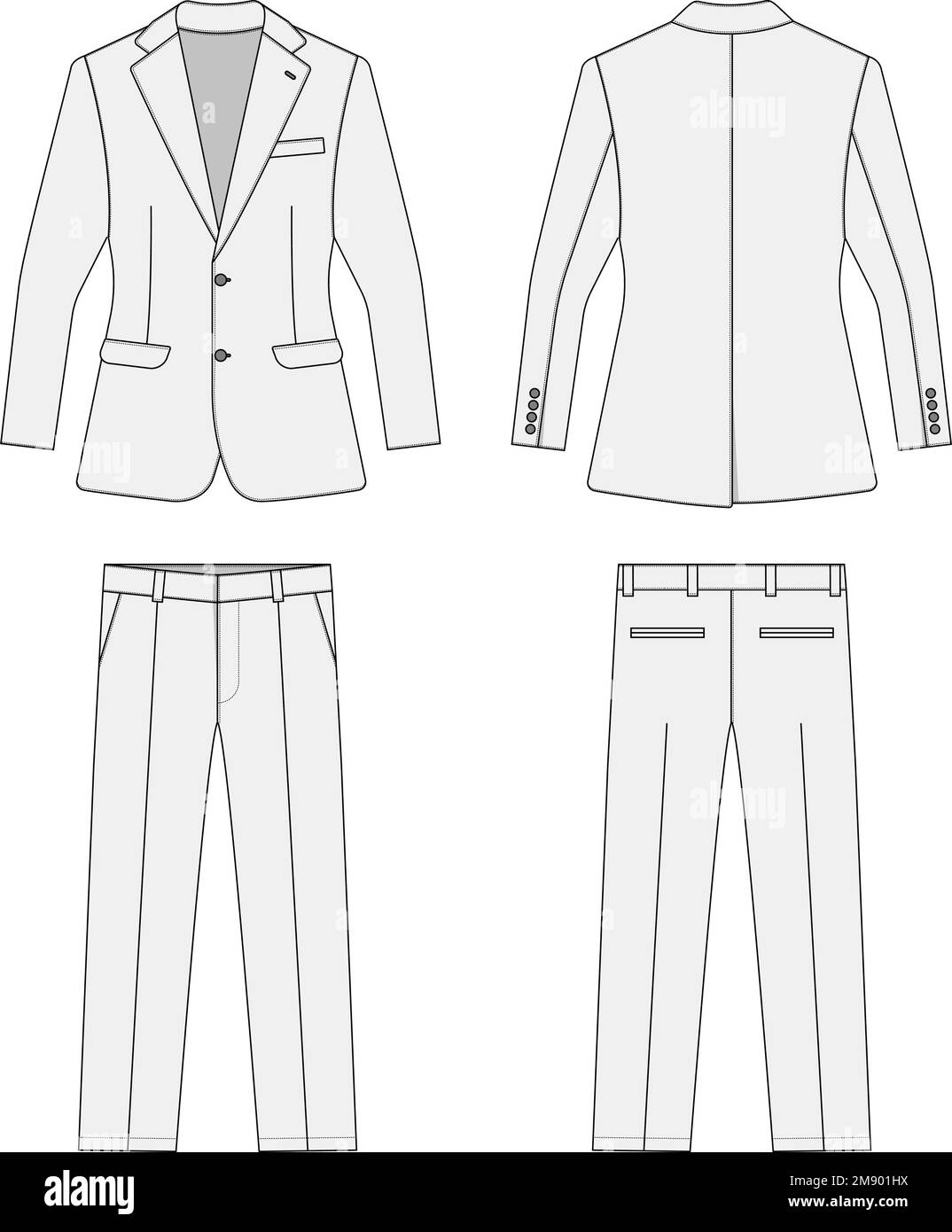 2 piece suits vector template illustration | white Stock Vector Image ...
