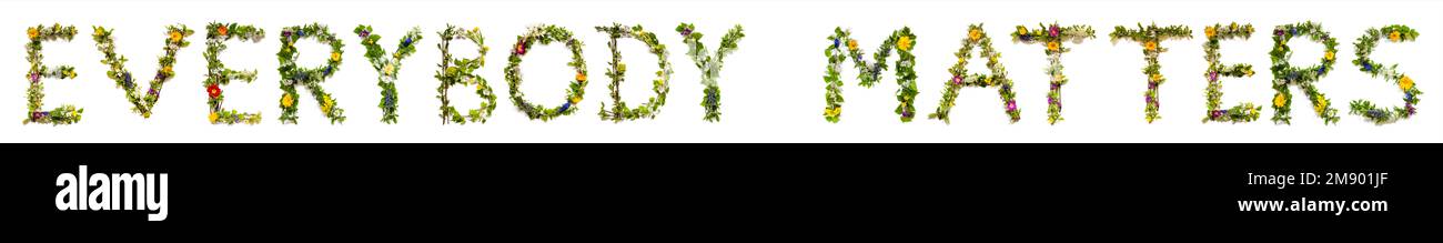 Blooming Flower Letters Building English Text Everybody Matters Stock ...