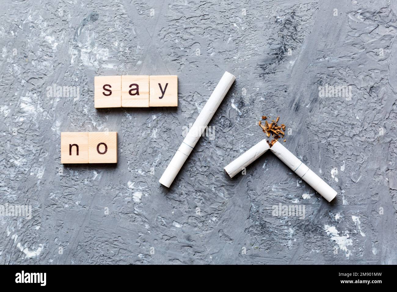 Cigarette And Wooden Blocks, Broken cigarette on table background, No ...