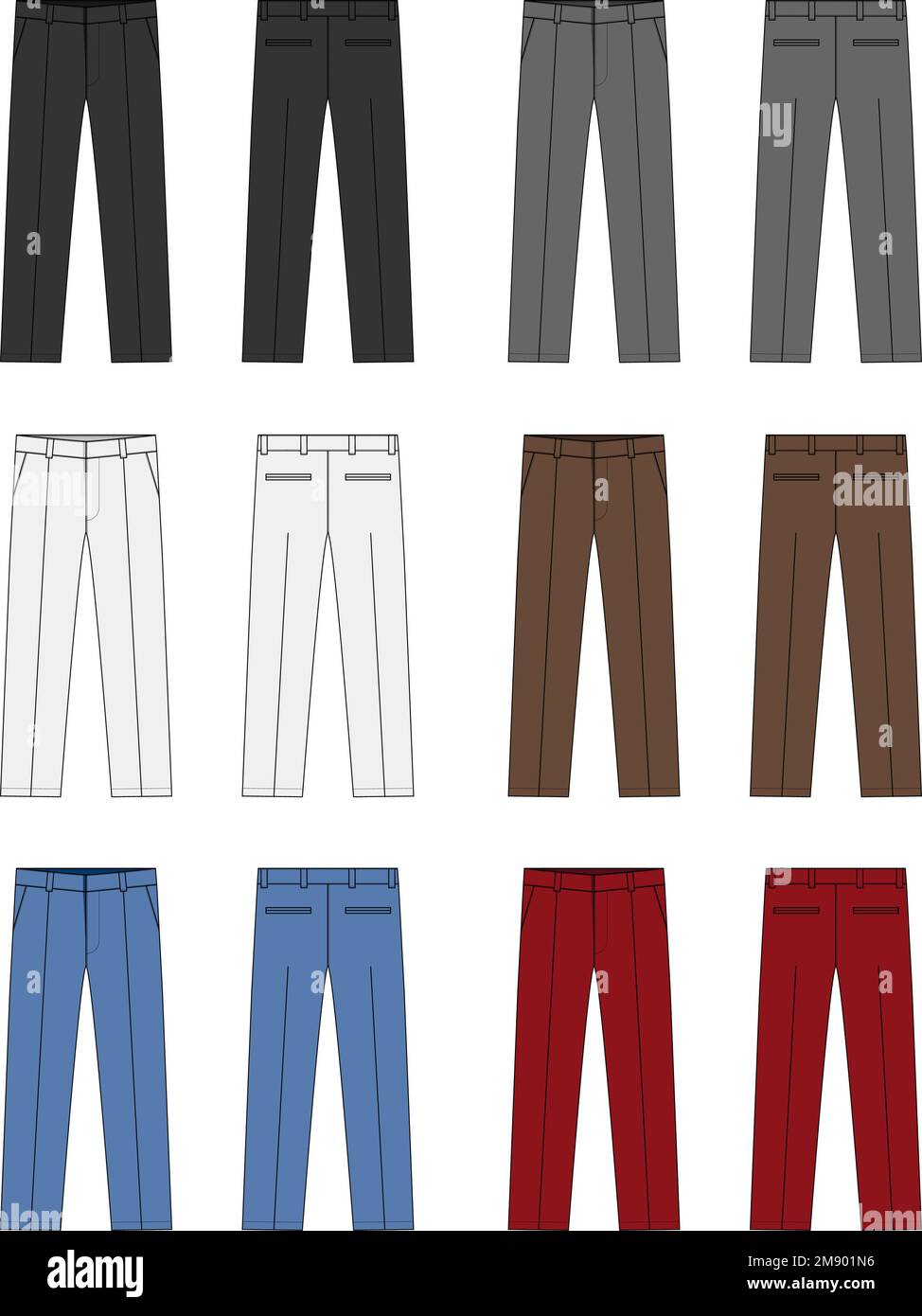Suit pants vector template illustration set Stock Vector Image & Art ...