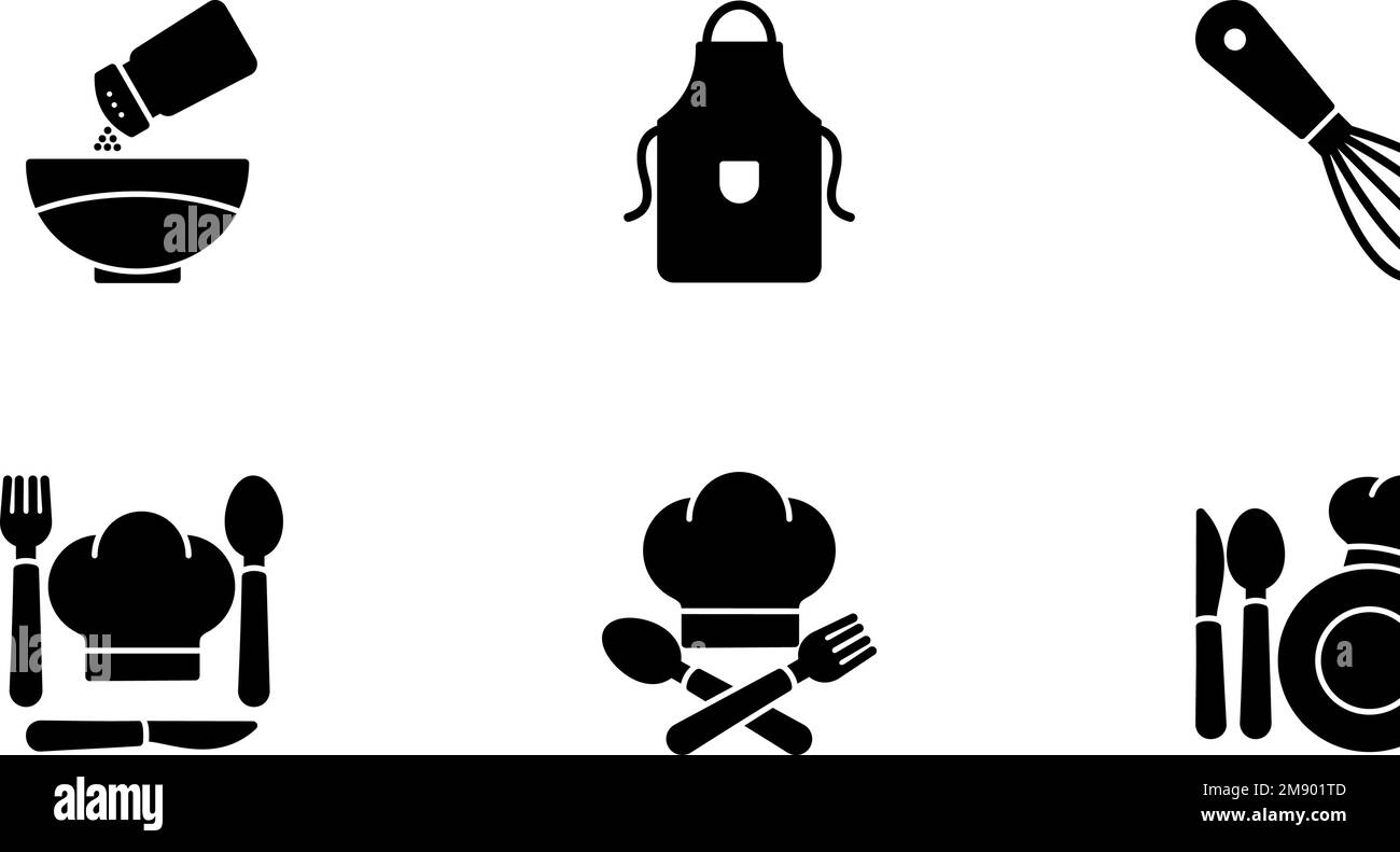 Cooking foods icons set Cut Out Stock Images & Pictures - Alamy