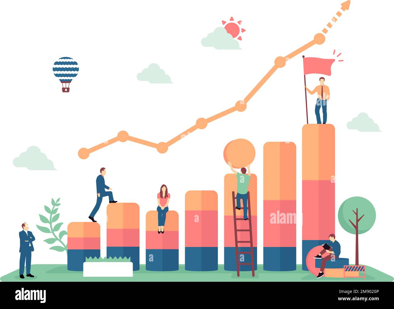 Business growth , business development motif vector illustration Stock ...
