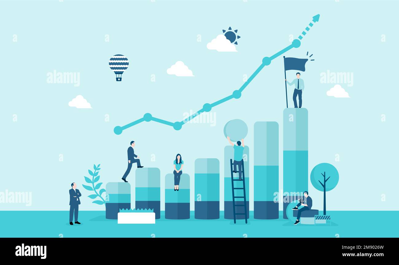 Business growth , business development motif vector banner illustration ...