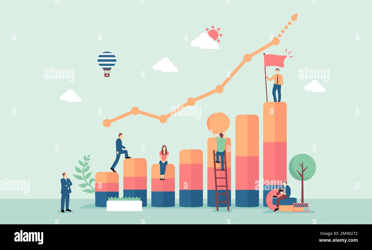 Business growth , business development motif vector banner illustration ...