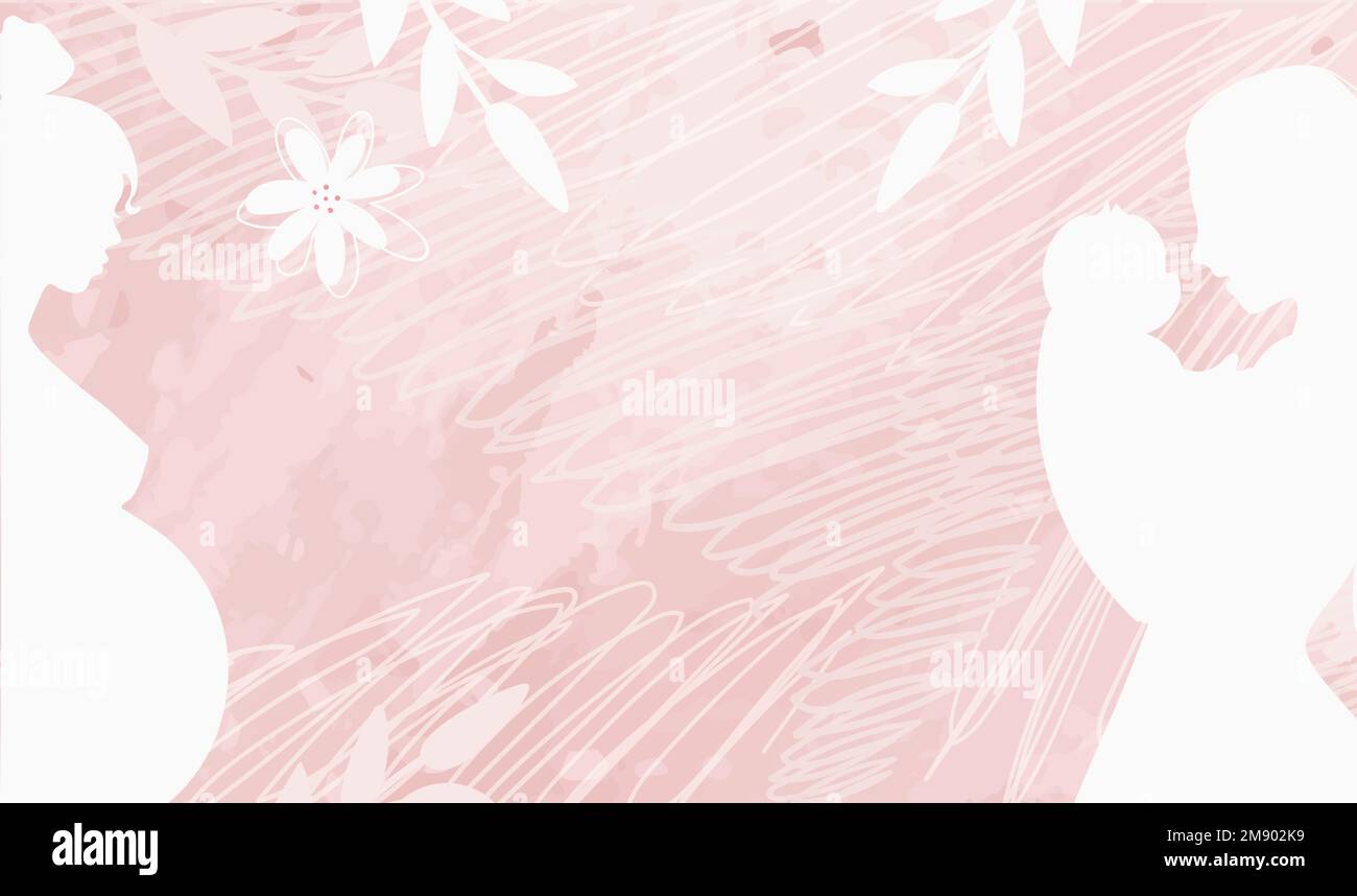 Pregnancy and motherhood modern banner with copy space, white ...
