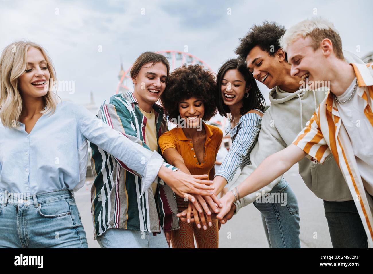 Multiracial young people together meeting and social gathering - Group ...