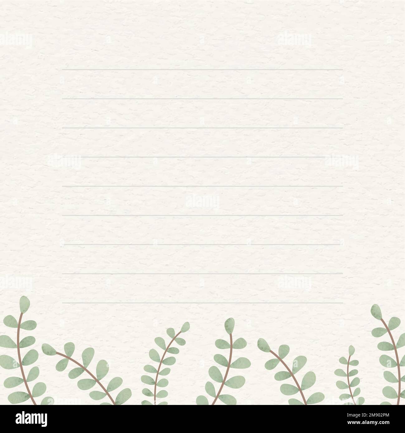 Leafy patterned note background vector Stock Vector Image & Art - Alamy