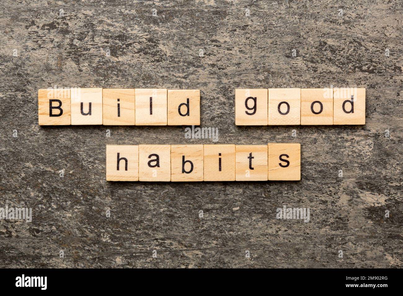 Build good habits word written on wood block. Build good habits text on ...