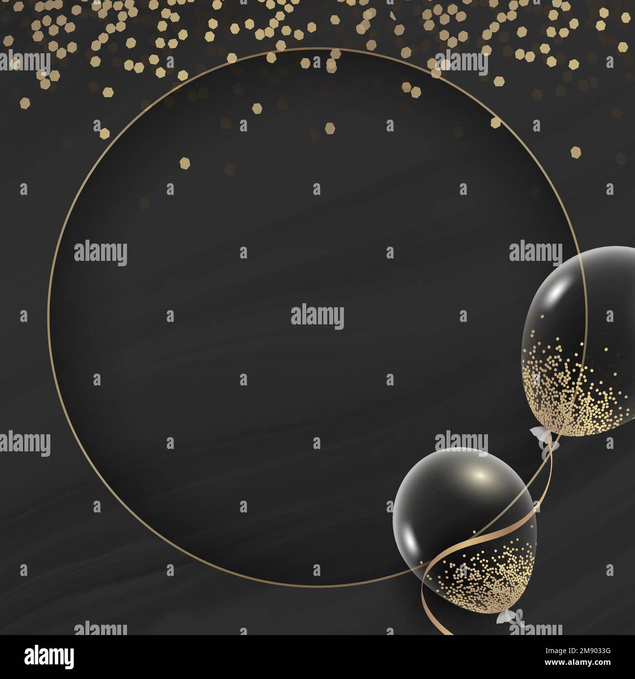 Golden round balloons frame design vector Stock Vector Image & Art - Alamy